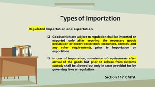 CM314C importation and exportation in Customs Administration. | PDF