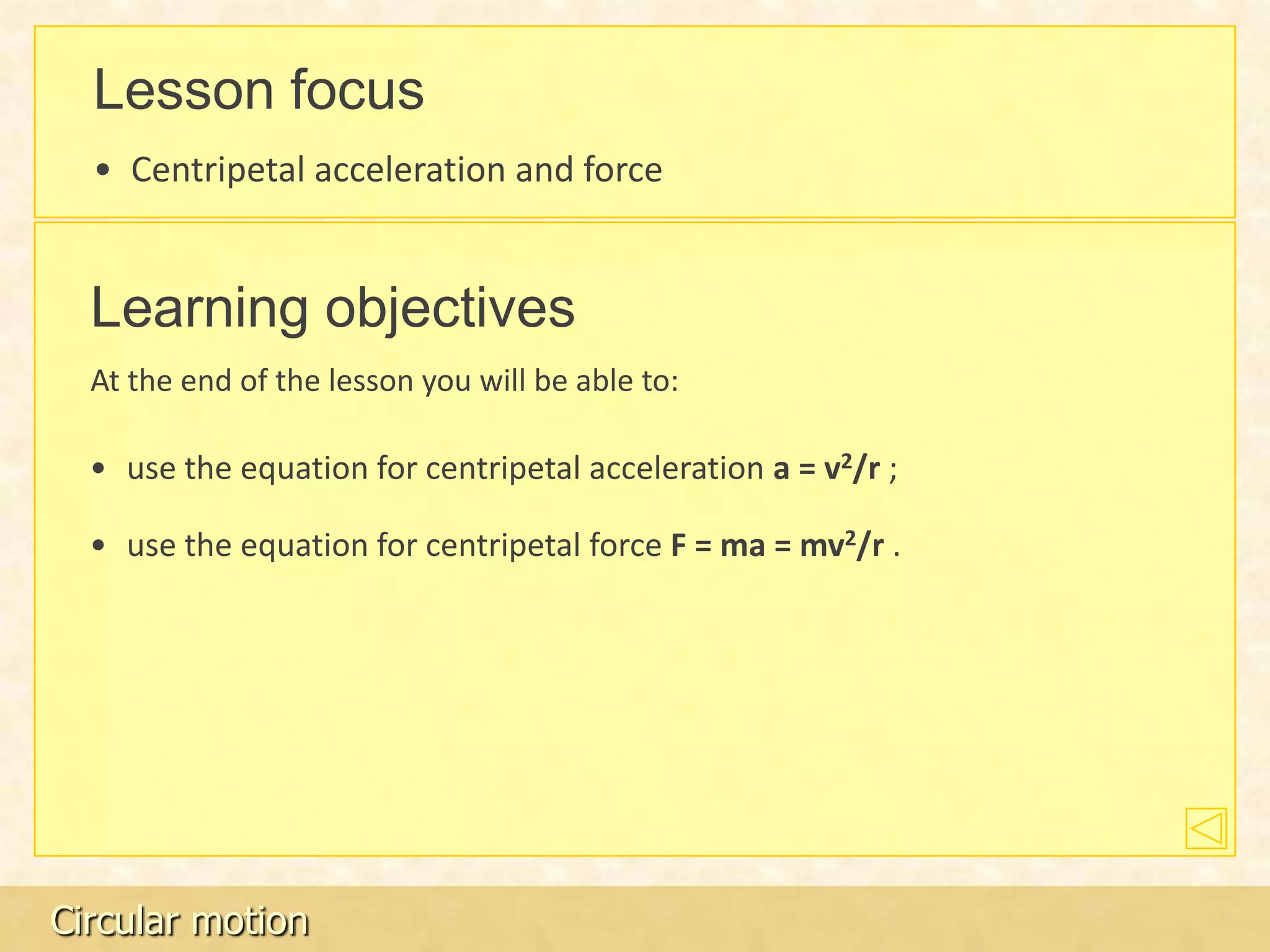 Cm 3 centripetal force & acceleration (shared) | PPTX