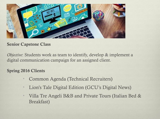 Department of Digital Communication: Our Capstone Class | PPT