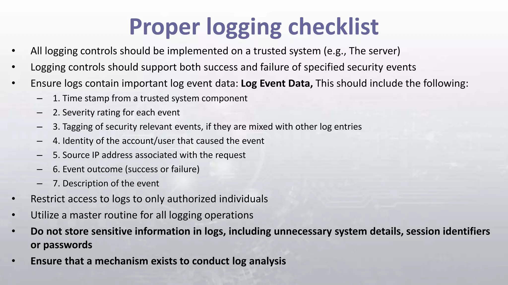 Cm4 secure code_training_1day_error handling and logging | PPT