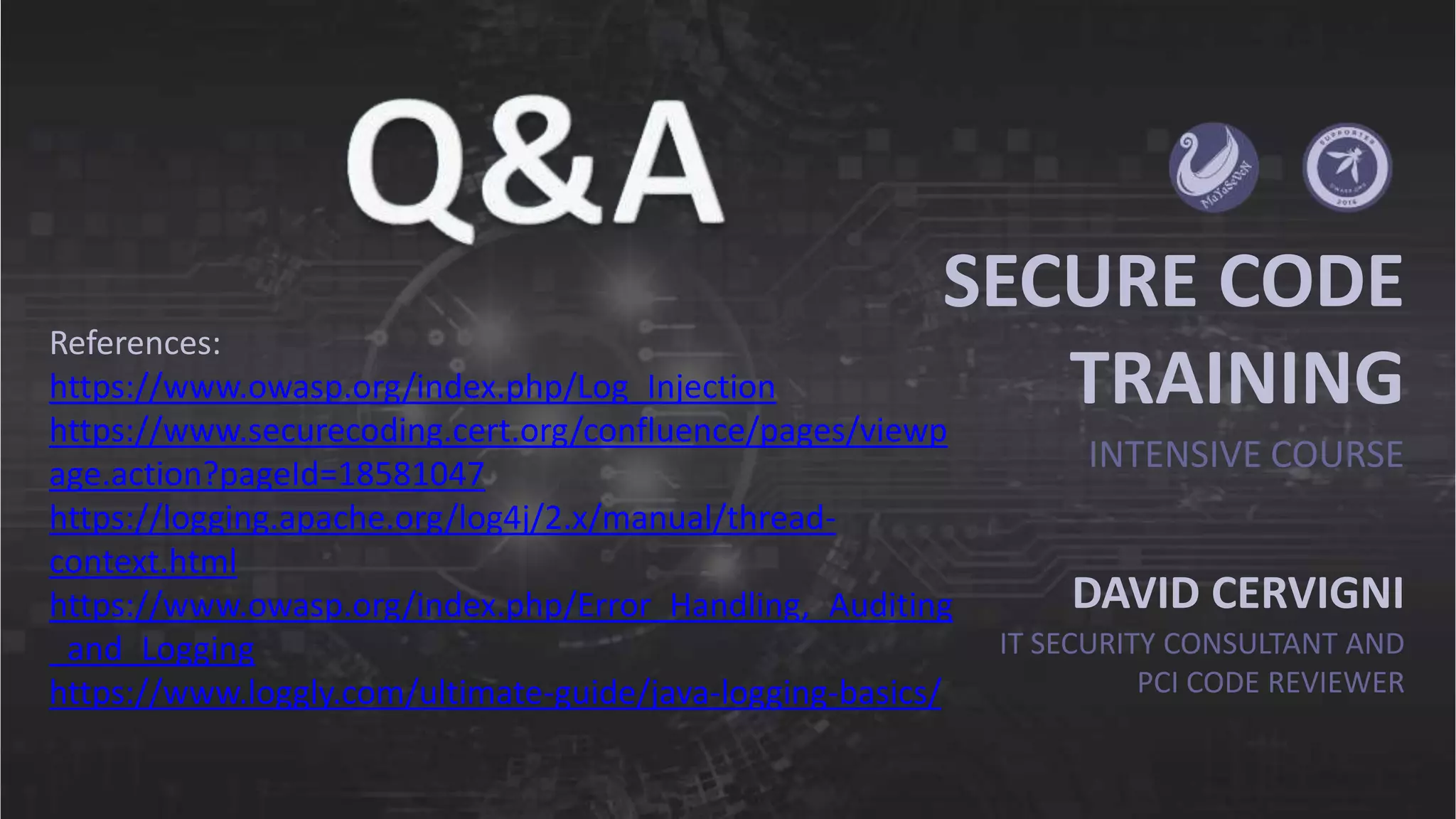 Cm4 secure code_training_1day_error handling and logging | PPT