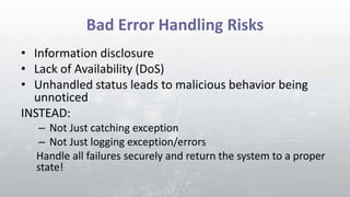 Cm4 secure code_training_1day_error handling and logging | PPT