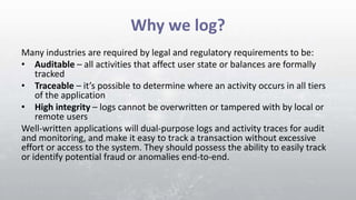 Cm4 secure code_training_1day_error handling and logging | PPTX