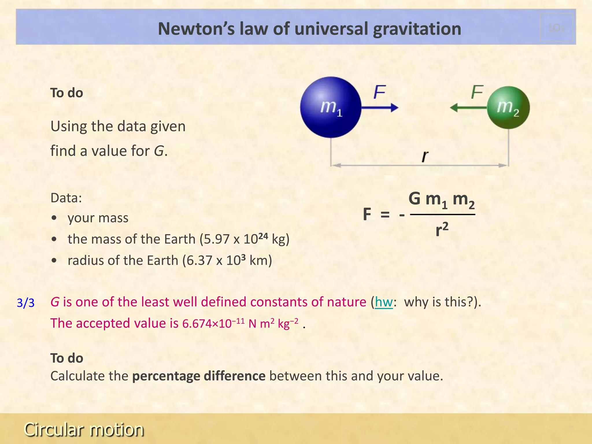 Cm 6 newton's law of gravitation (shared) | PPT