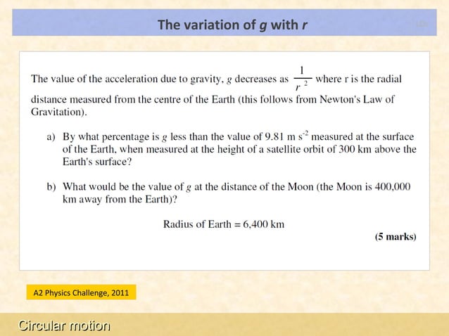 Cm 7 gravitational field strength (shared) | PPT