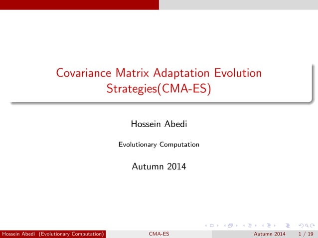 Covariance Matrix Adaptation Evolution Strategy (CMA-ES) | PDF | Genetics | Science