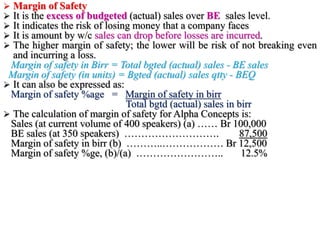 Cost volume profit analysis absorption and variable costing | PPTX