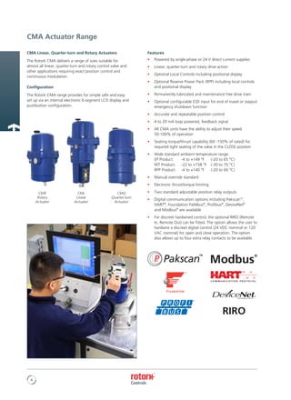 Rotork CMA Compact Electric Valve Actuators | PDF | Radio Control ...