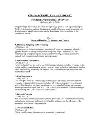 Cma 2010 content_spec_overview | PDF | Business Accounting & Finance ...