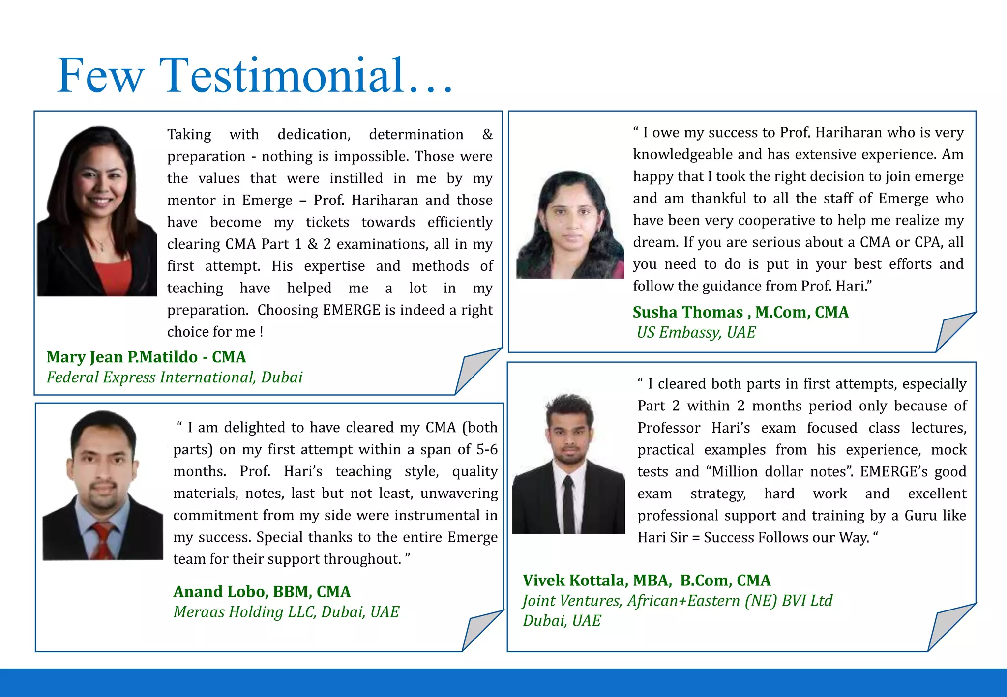 CMA Review - Emerge Management Training Center | PPSX