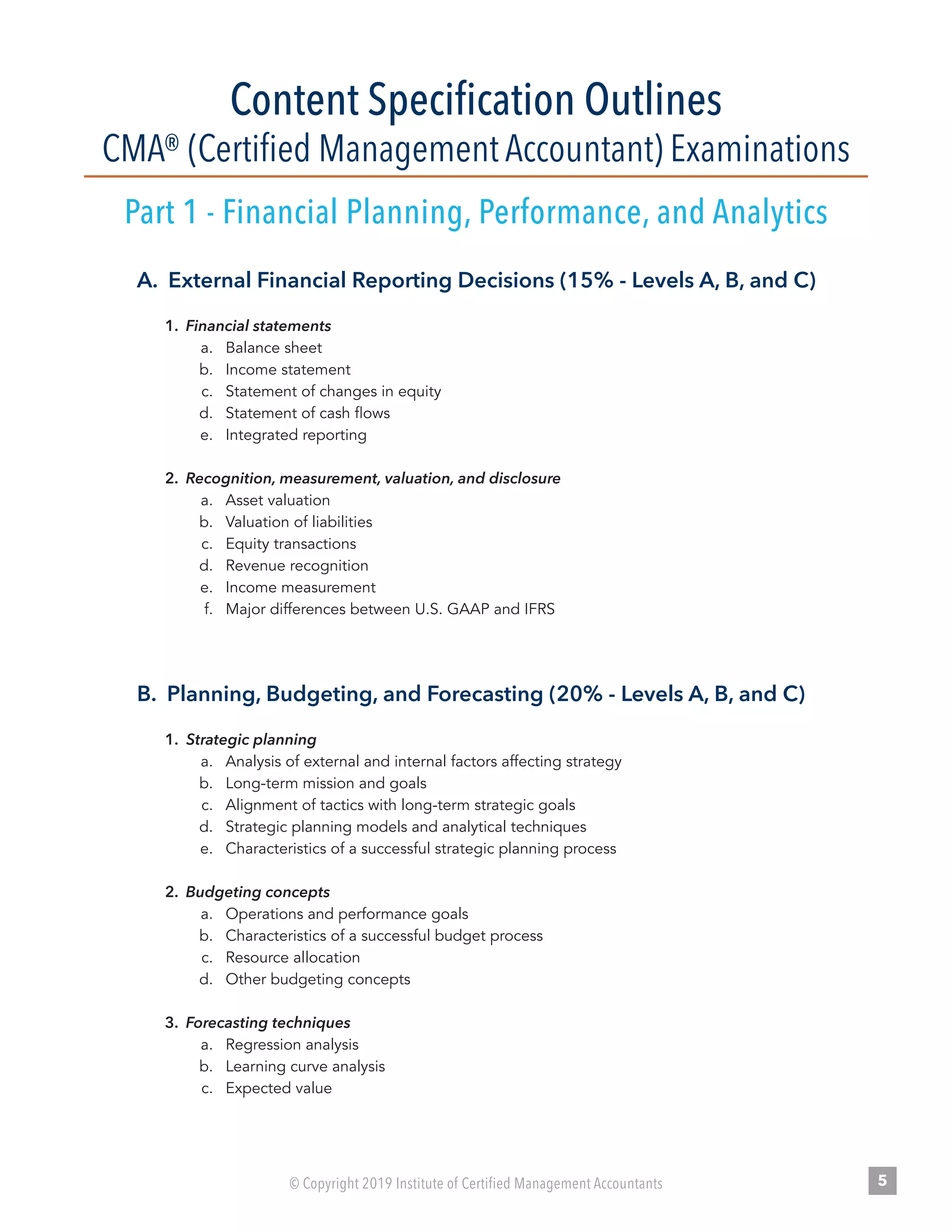 CMA (Certified Management Accountant) | PDF