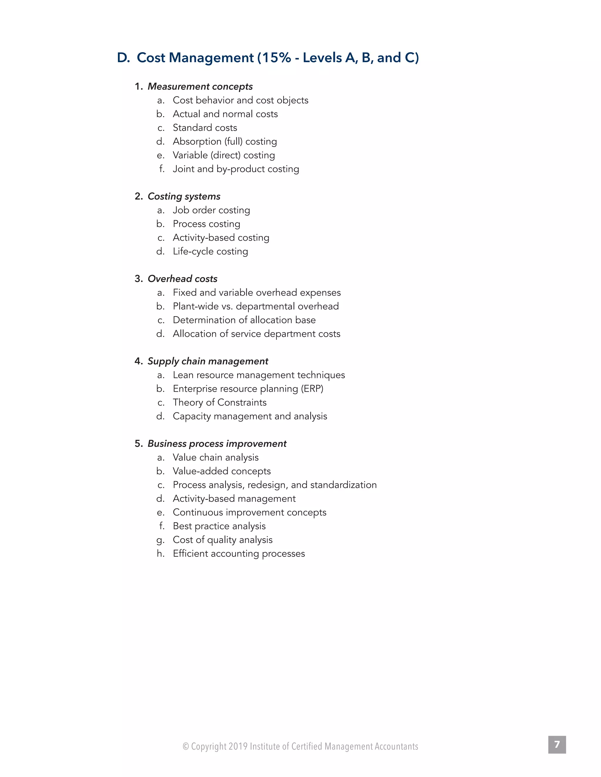 CMA (Certified Management Accountant) | PDF