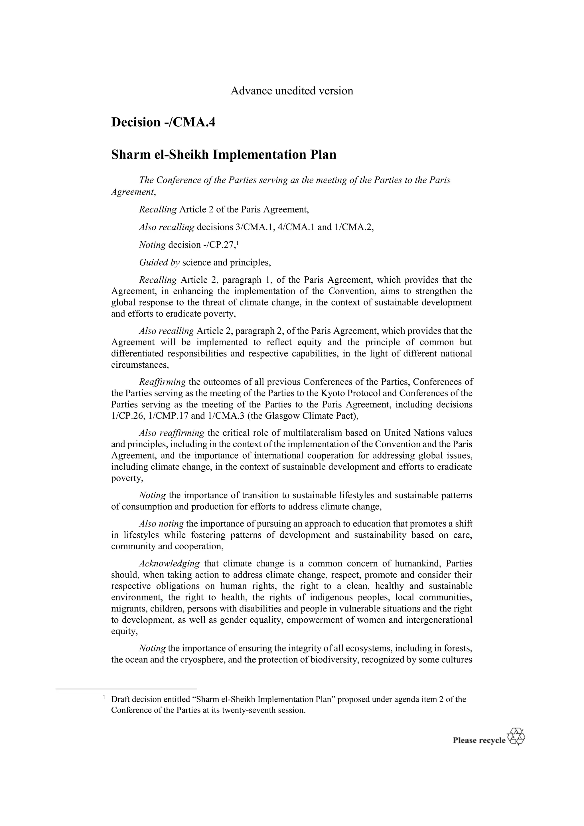 COP27: Final decisions document | PDF