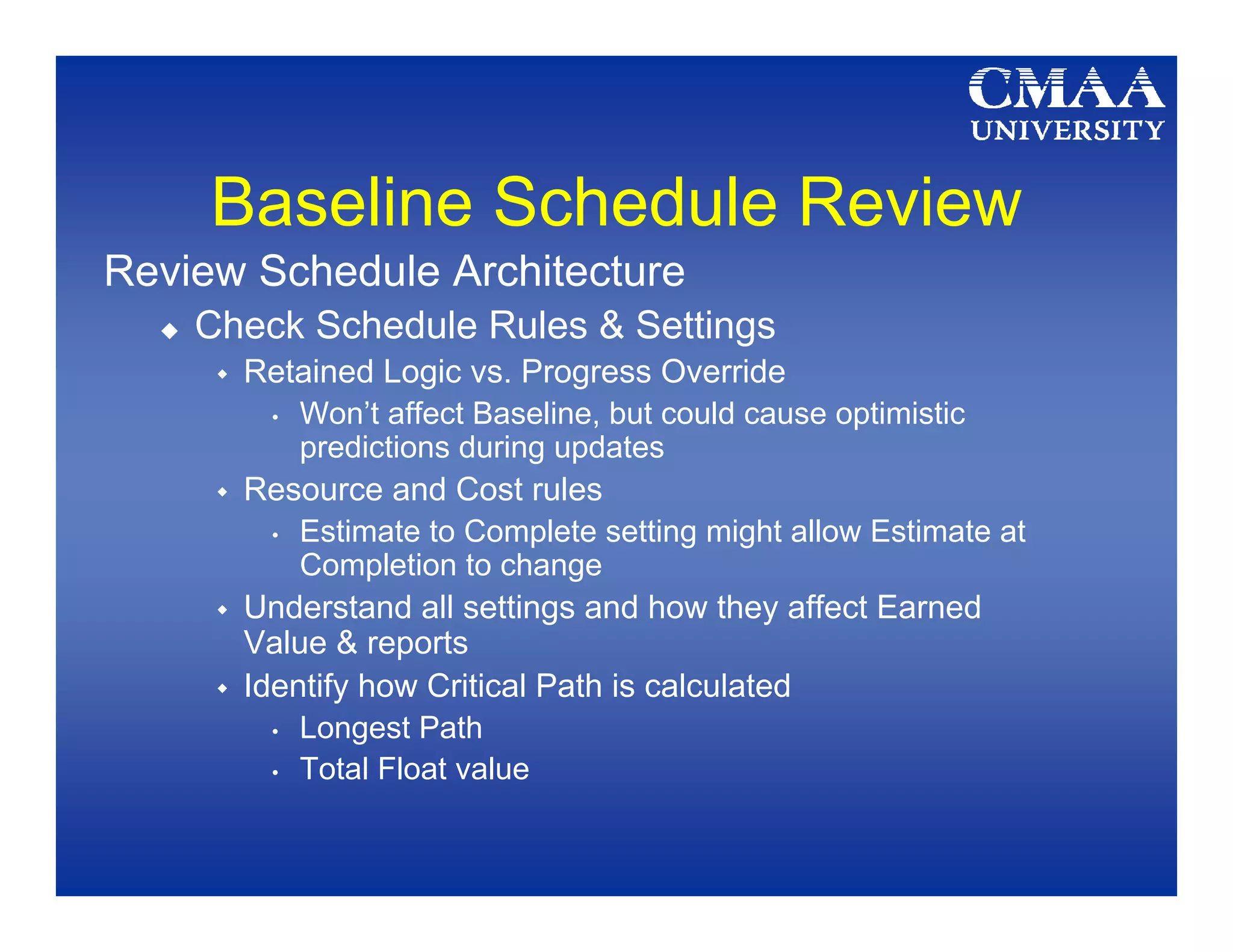 Schedule Review | PDF