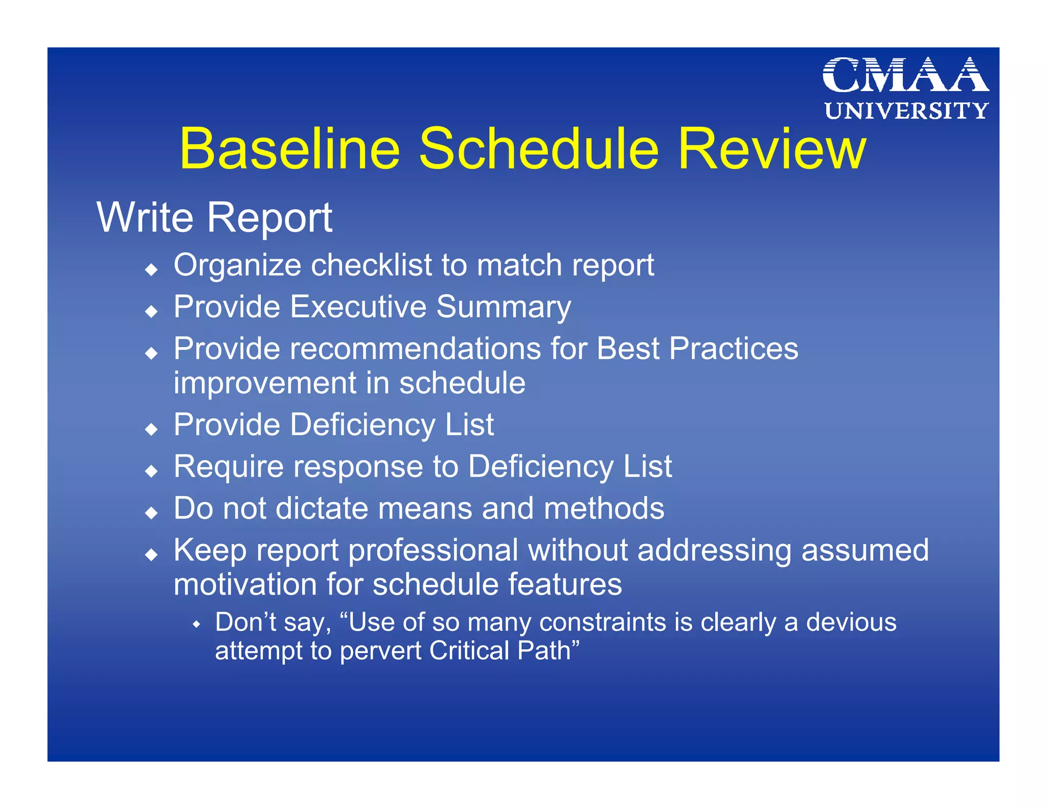 Schedule Review | PDF