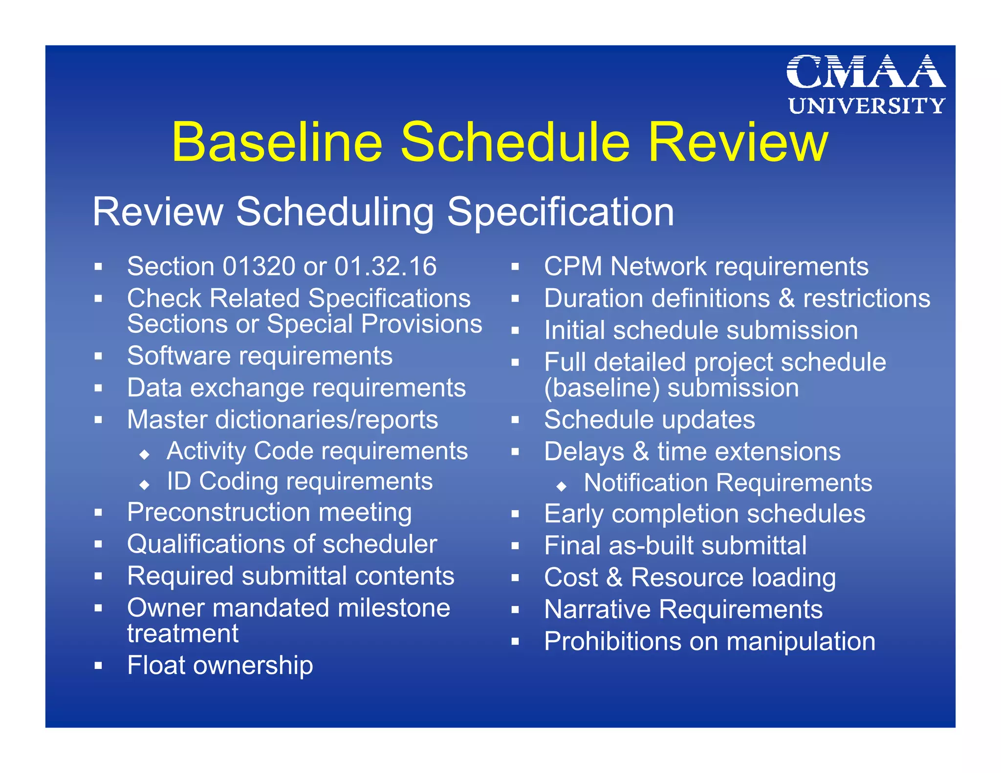 Schedule Review | PDF