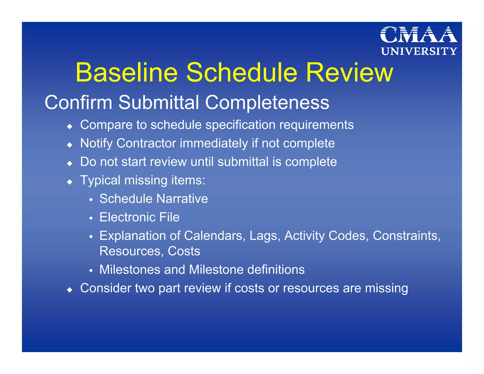 Schedule Review | PDF