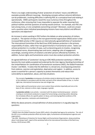 Summary Report – Enhancing the Protection of Civilians in Peace ...