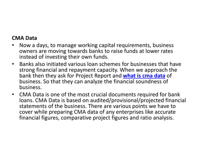 CMA Data | PPTX