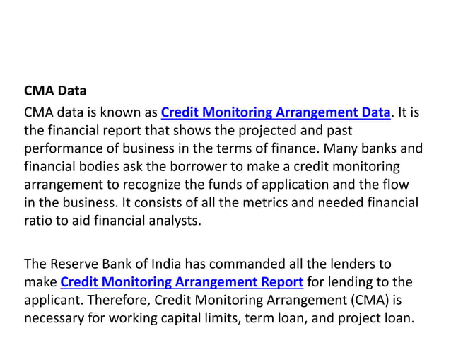 CMA Data | PPTX | Business Accounting & Finance | Business