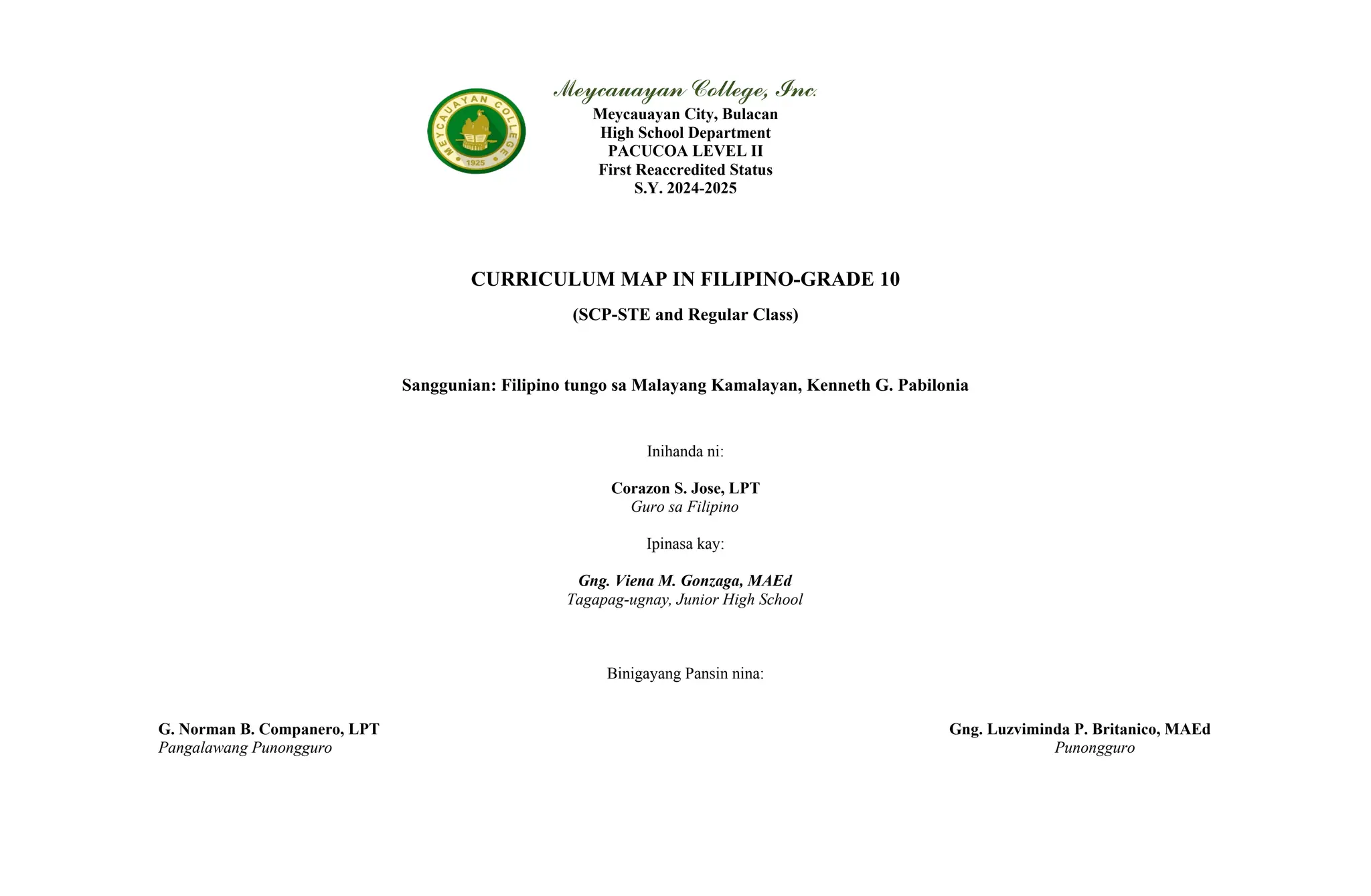 CMAP-2024-2025-Filipino-10.SFFDSVVVSVVVV | PPT