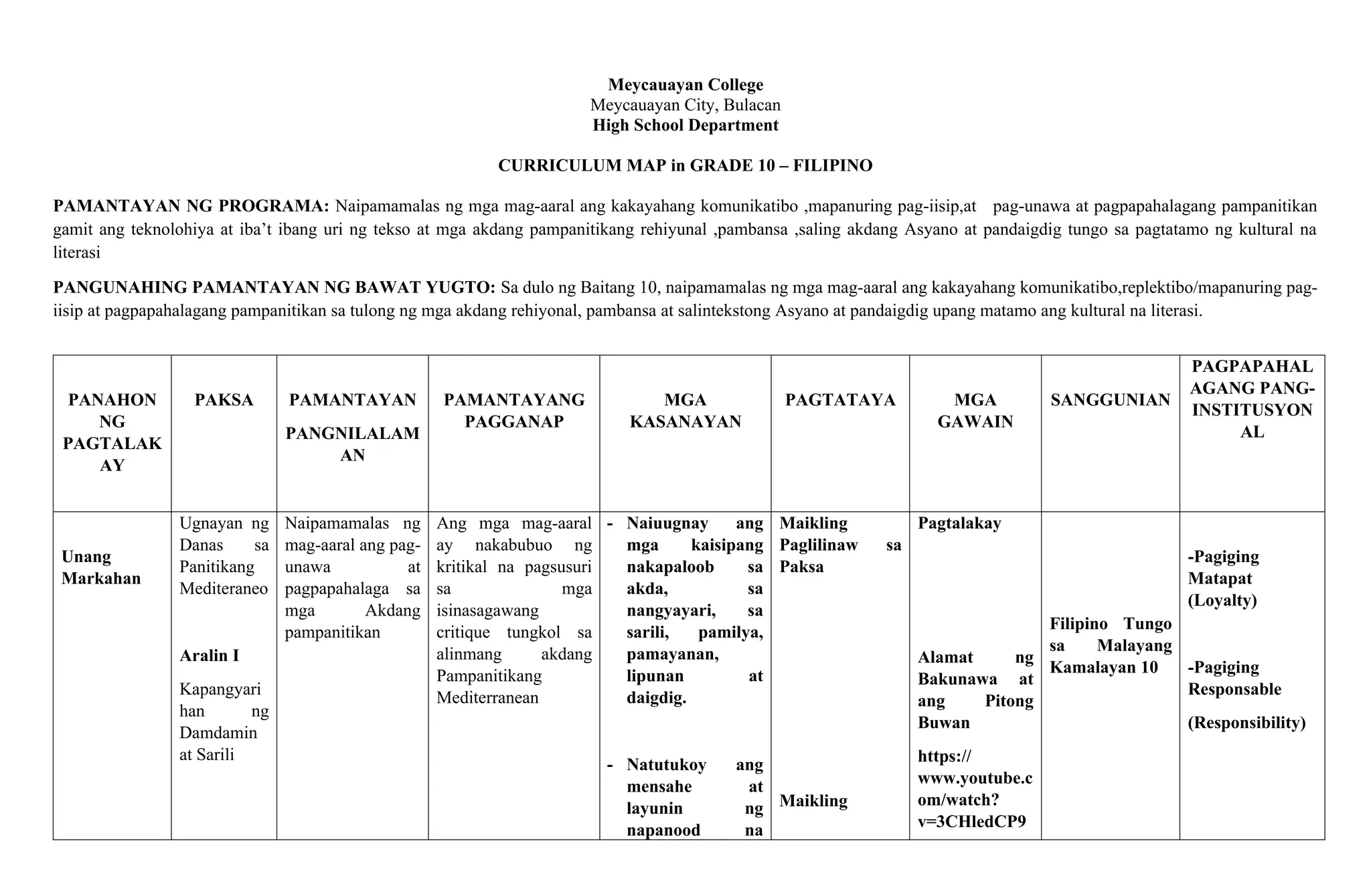 CMAP-2024-2025-Filipino-10.SFFDSVVVSVVVV | PPT
