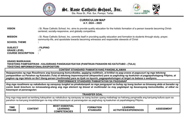 CMAP - FILIPINO 7 (1ST QUARTER).docx FIL | DOCX