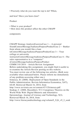 C M A P P ApproachStrategyExercise C C M M A .docx