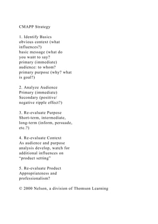 C M A P P ApproachStrategyExercise C C M M A .docx