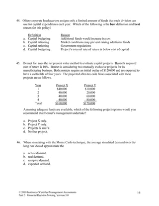 Cma practice questions-part-2 | PDF