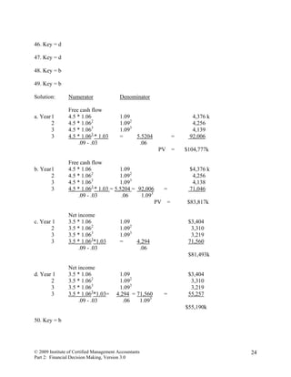 Cma practice questions-part-2 | PDF