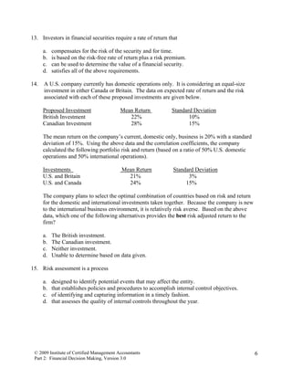 Cma practice questions-part-2 | PDF