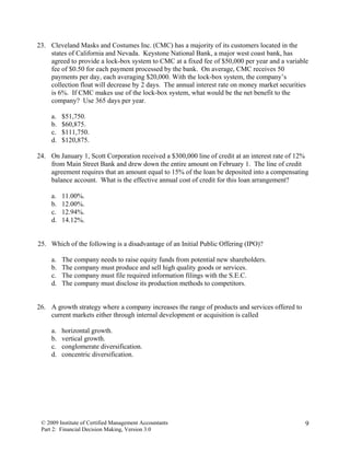 Cma practice questions-part-2 | PDF