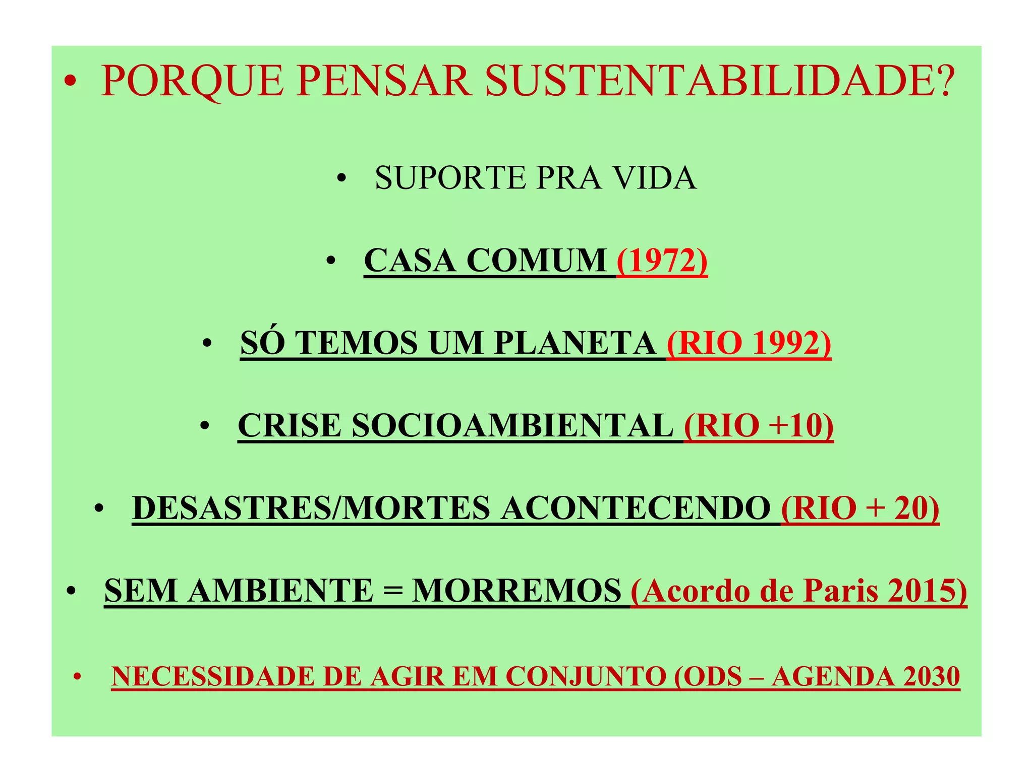 CIDADE, SUSTENTABILIDADE E OS ODS | PPT | Download Gratuito