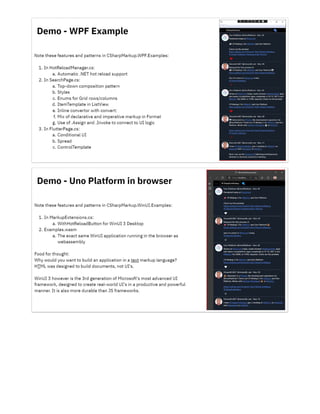 C# Markup 2: The Flutter developer experience for WinUI 3, Uno Platform and WPF | PDF | Web ...
