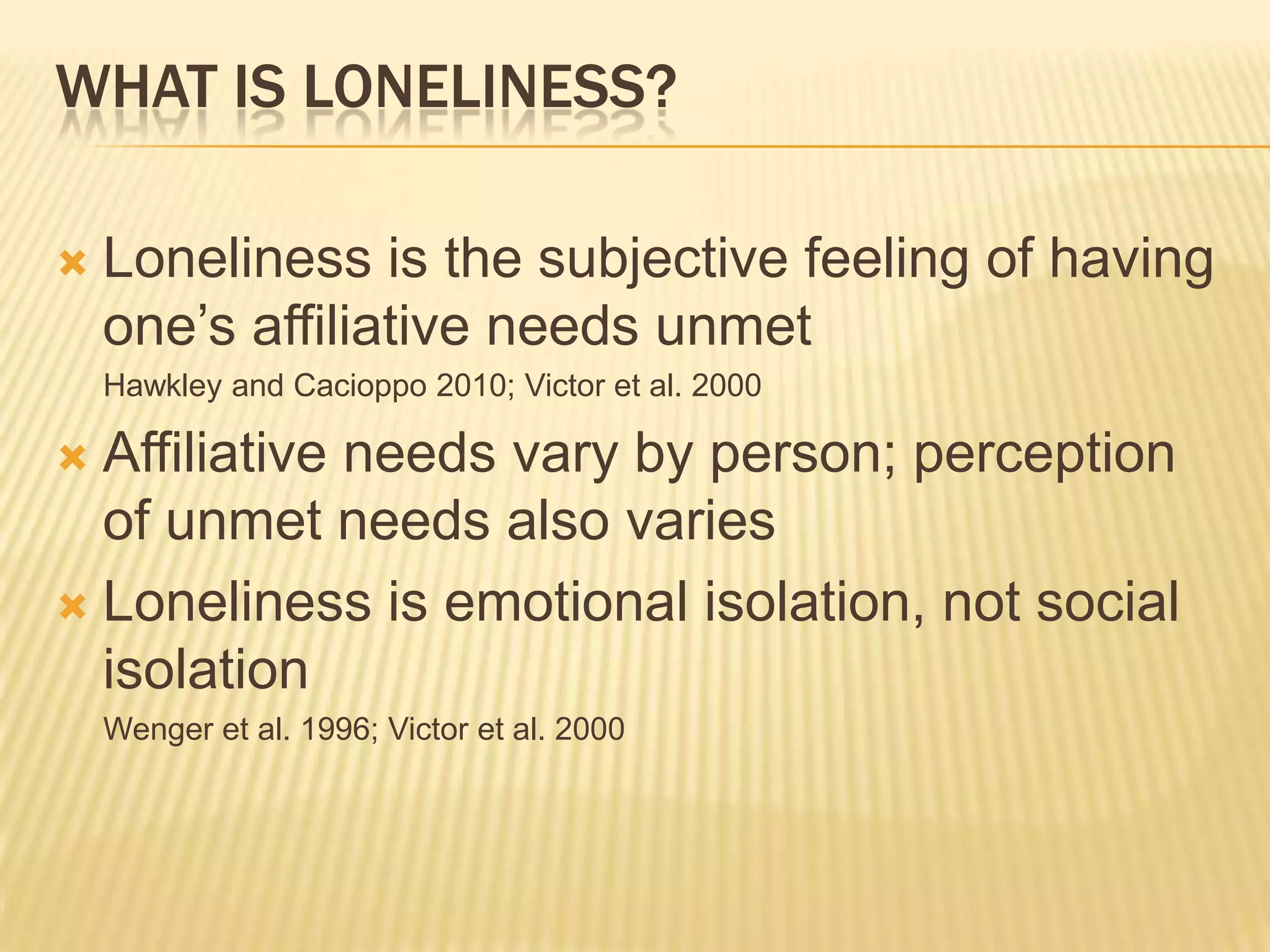 Loneliness: Sociological and Psychological Causes, and a Proposed ...