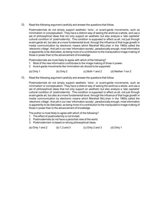 CMAT Sample Paper 1 - MBA Classes | PDF