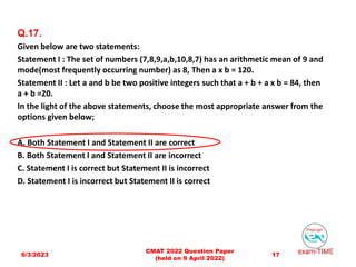 CMAT 2022 Question Paper.pptx