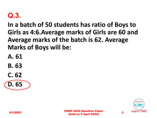CMAT 2022 Question Paper.pptx