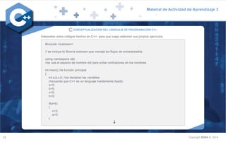 Semana 4-Conceptualización del lenguaje de programación C++ | PDF