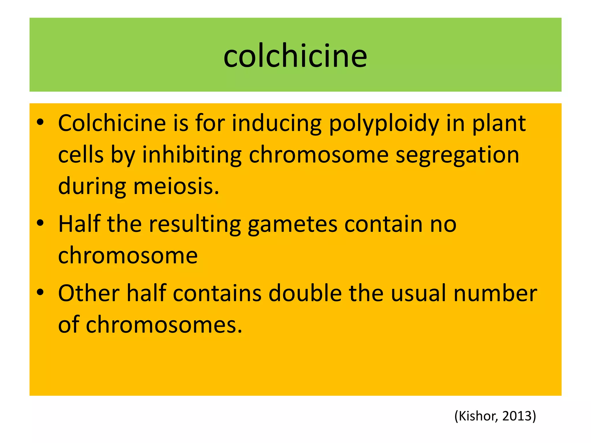 Colchiploidy and mutational breeding in trees | PPTX