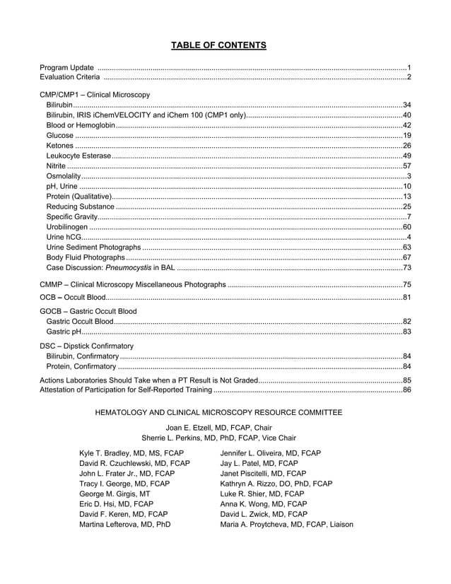 CAP's Survey in Clinical Microscopy 2013 | PDF | Blood Disorders ...