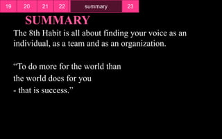 the 8th habit-book ppt | PPTX