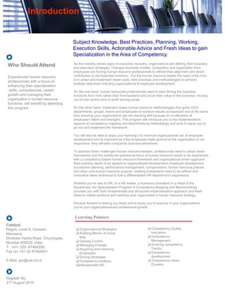 Cmb Brochure | PDF | Human Resources | Business