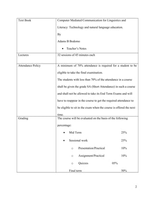 Course Outline:Computer Mediated Communication | DOC