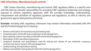 CMC, Post Approval Regulatory Affairs, Regulation for combination ...