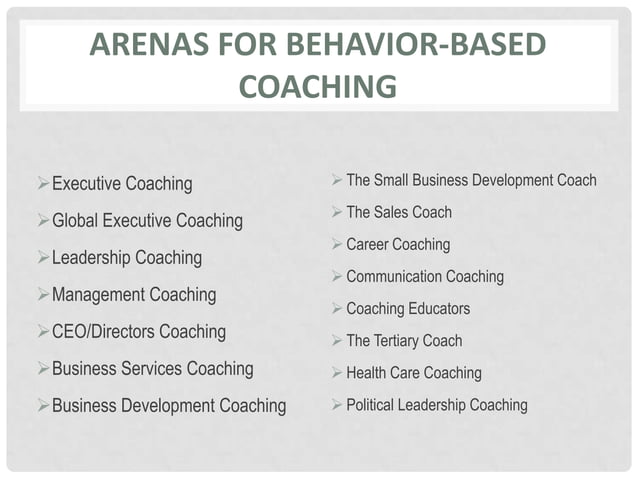 Behavioral Coaching-What is It? | PPTX