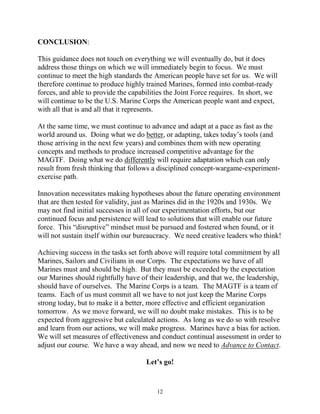 Updated Commandant USMC Planning Guidance | PDF