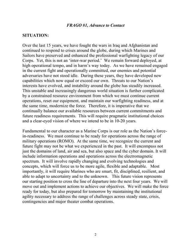 Updated Commandant USMC Planning Guidance | PDF | Defense Industry ...