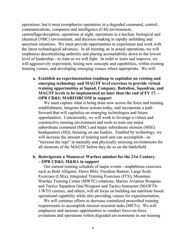 Updated Commandant USMC Planning Guidance | PDF | Defense Industry ...